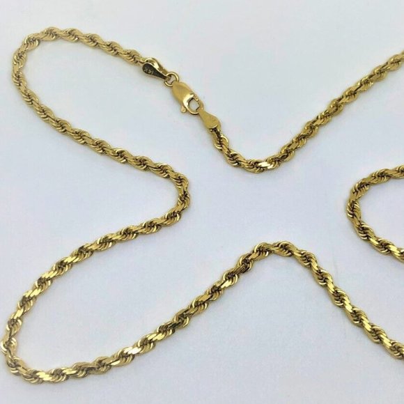 GEMMAU | Accessories | 4k 585 Yellow Gold Rope Chain Design With ...